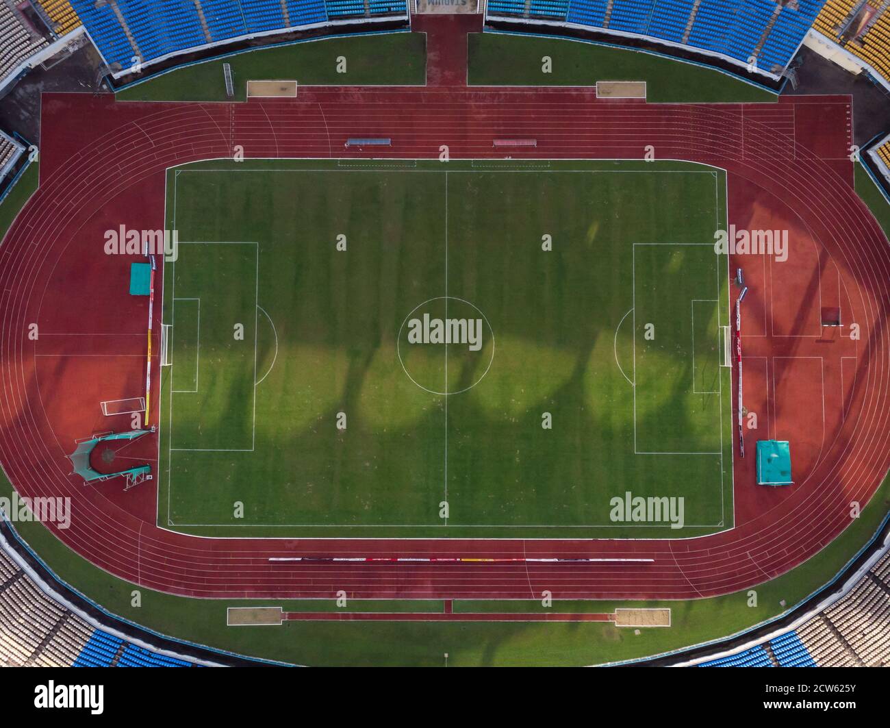 Top Down aerial view of a football or soccer field Stock Photo - Alamy