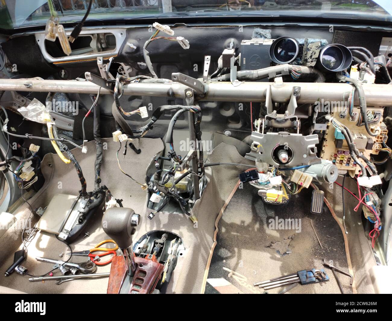 Bangkok, Thailand - 8 September, 2020 : Disassemble car Console panel ...