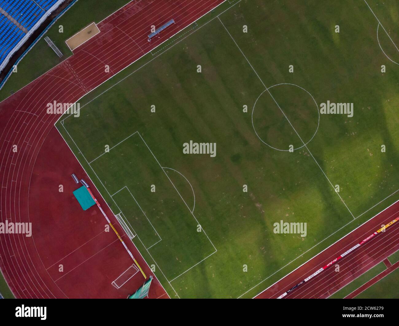 Top Down aerial view of a football or soccer field Stock Photo - Alamy
