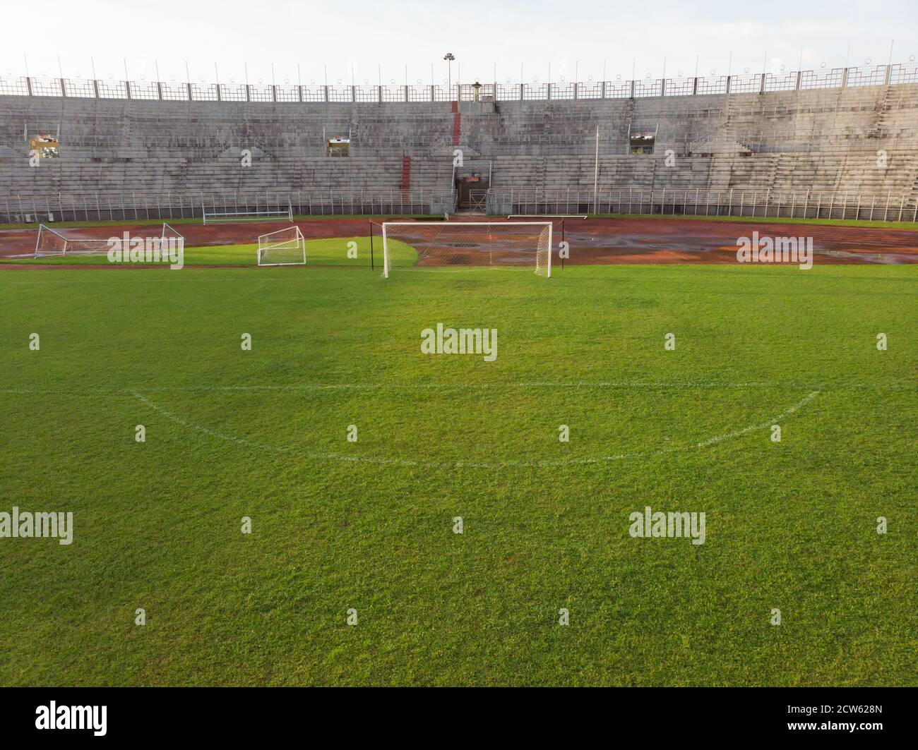 Top Down aerial view of a football or soccer field Stock Photo - Alamy