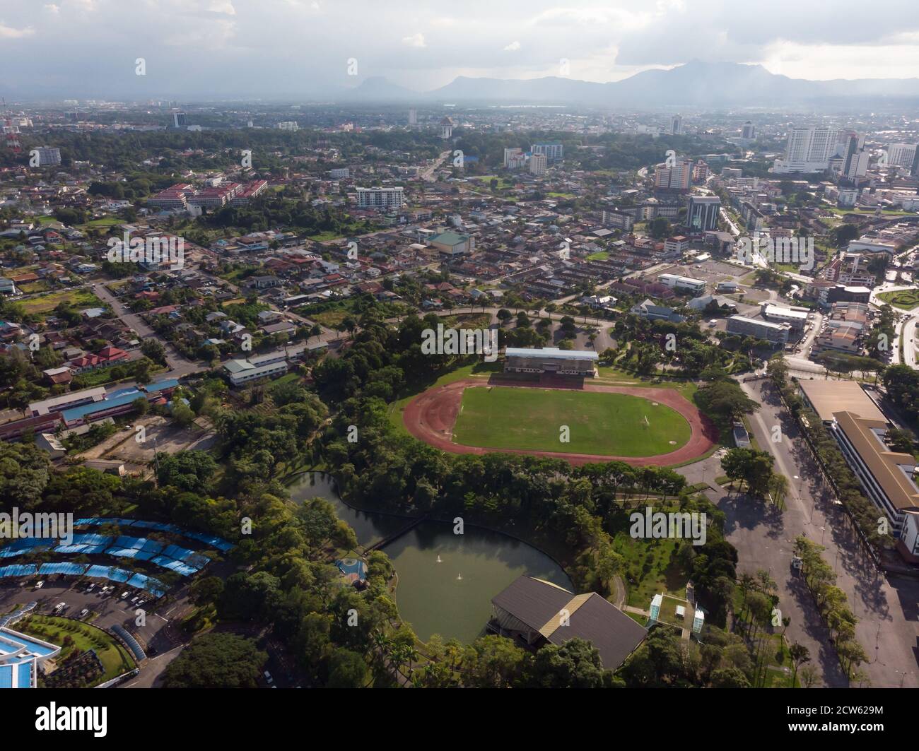aerial view of Sarawak State Hockey Stadium or locally known as ...