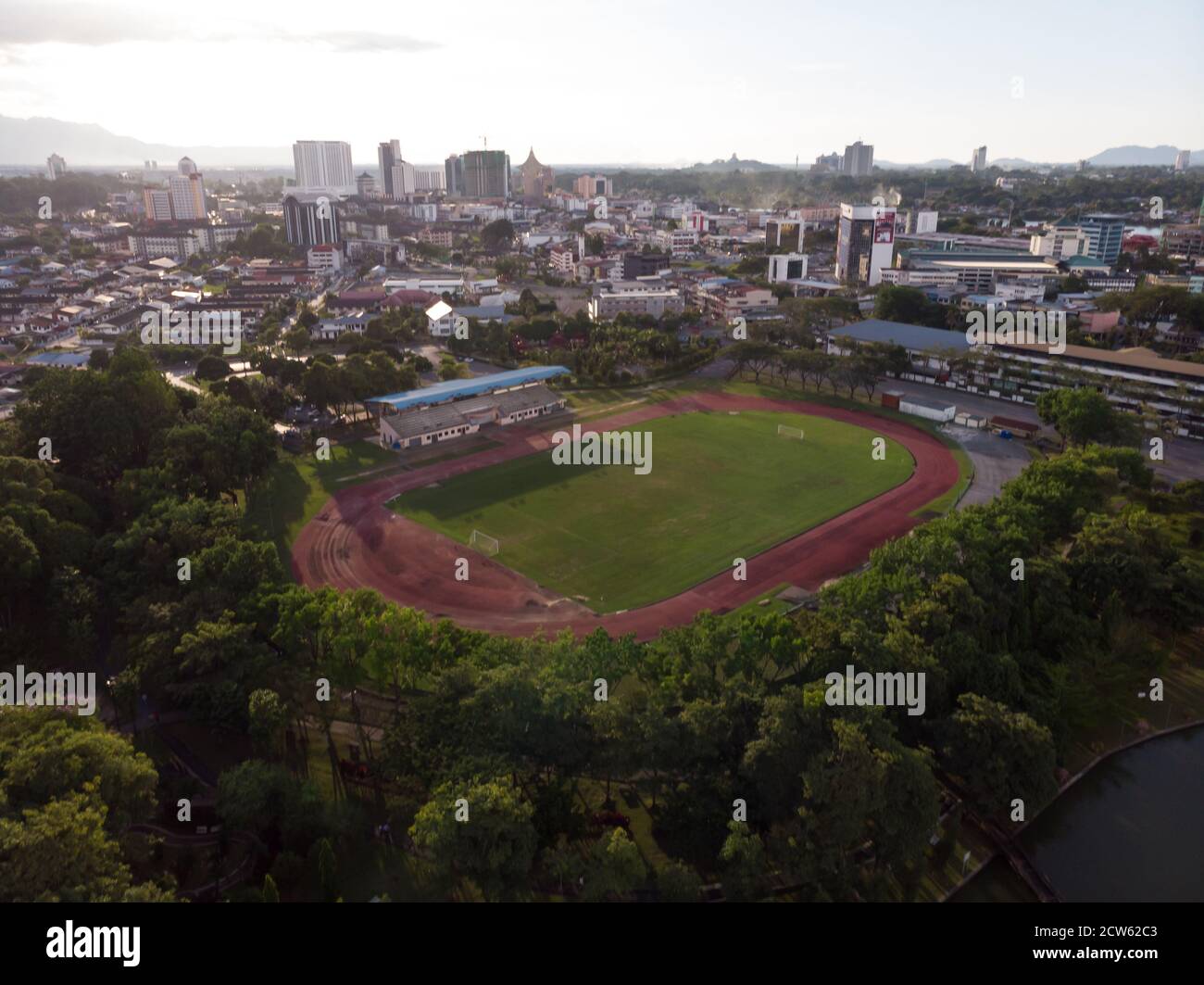 aerial view of Sarawak State Hockey Stadium or locally known as ...