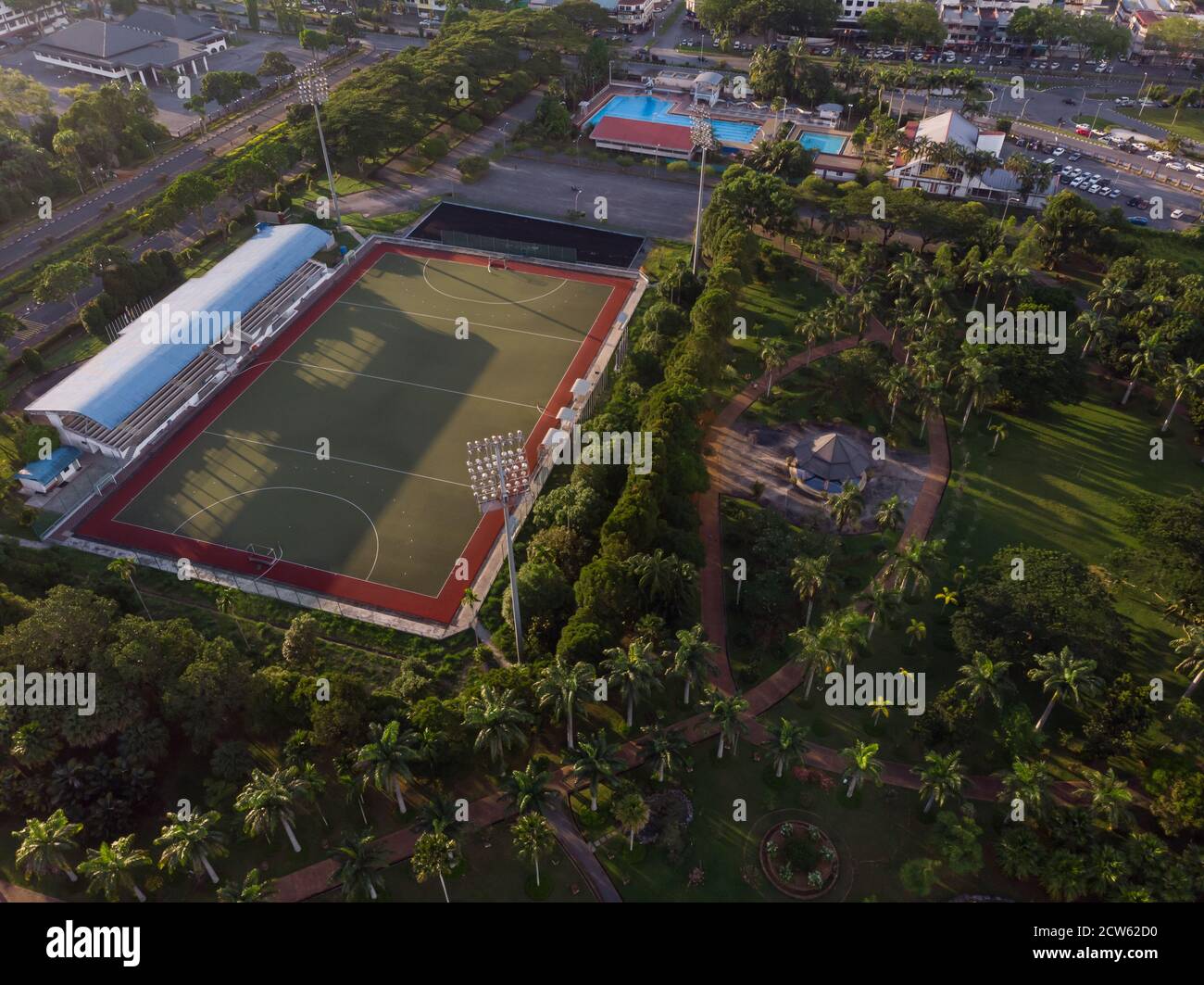 aerial view of Sarawak State Hockey Stadium or locally known as ...