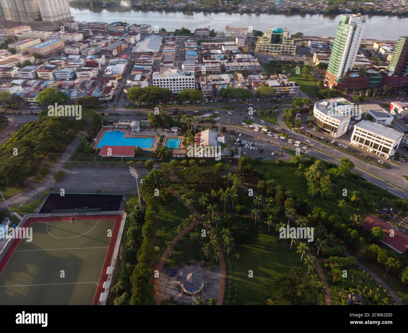 aerial view of Sarawak State Hockey Stadium or locally known as ...