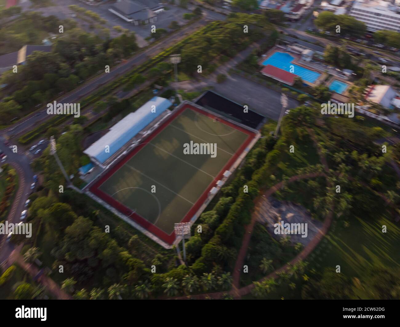 aerial view of Sarawak State Hockey Stadium or locally known as ...