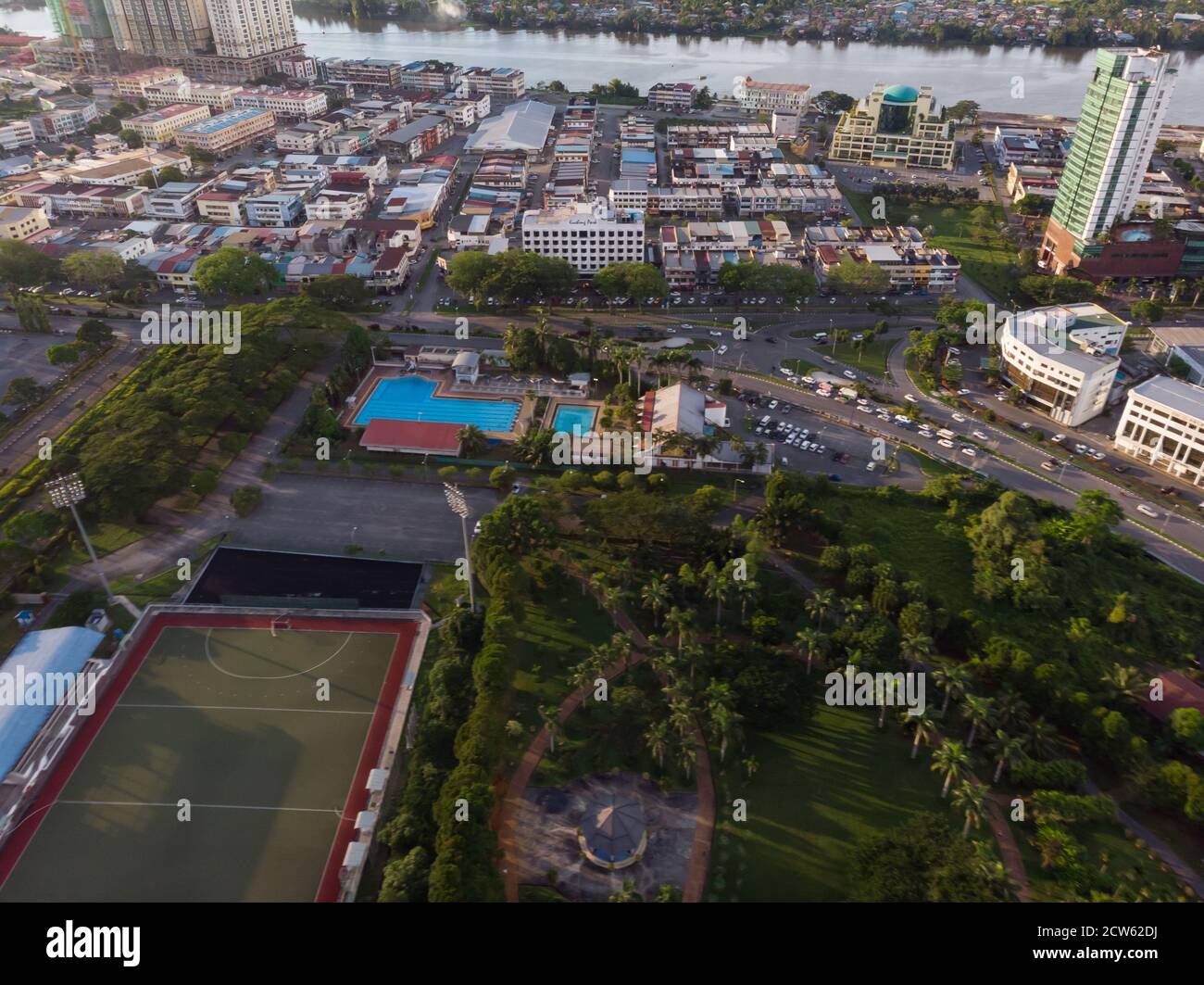 aerial view of Sarawak State Hockey Stadium or locally known as ...