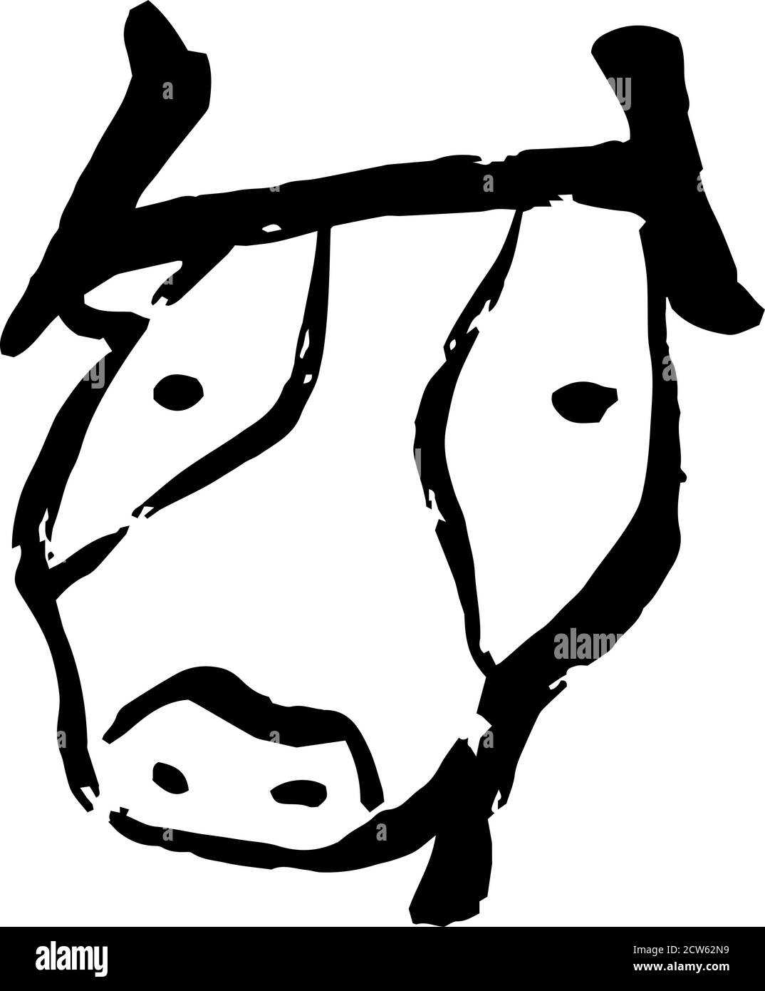 This is a illustration of New Years cards japanese Zodiac cow kanji ...