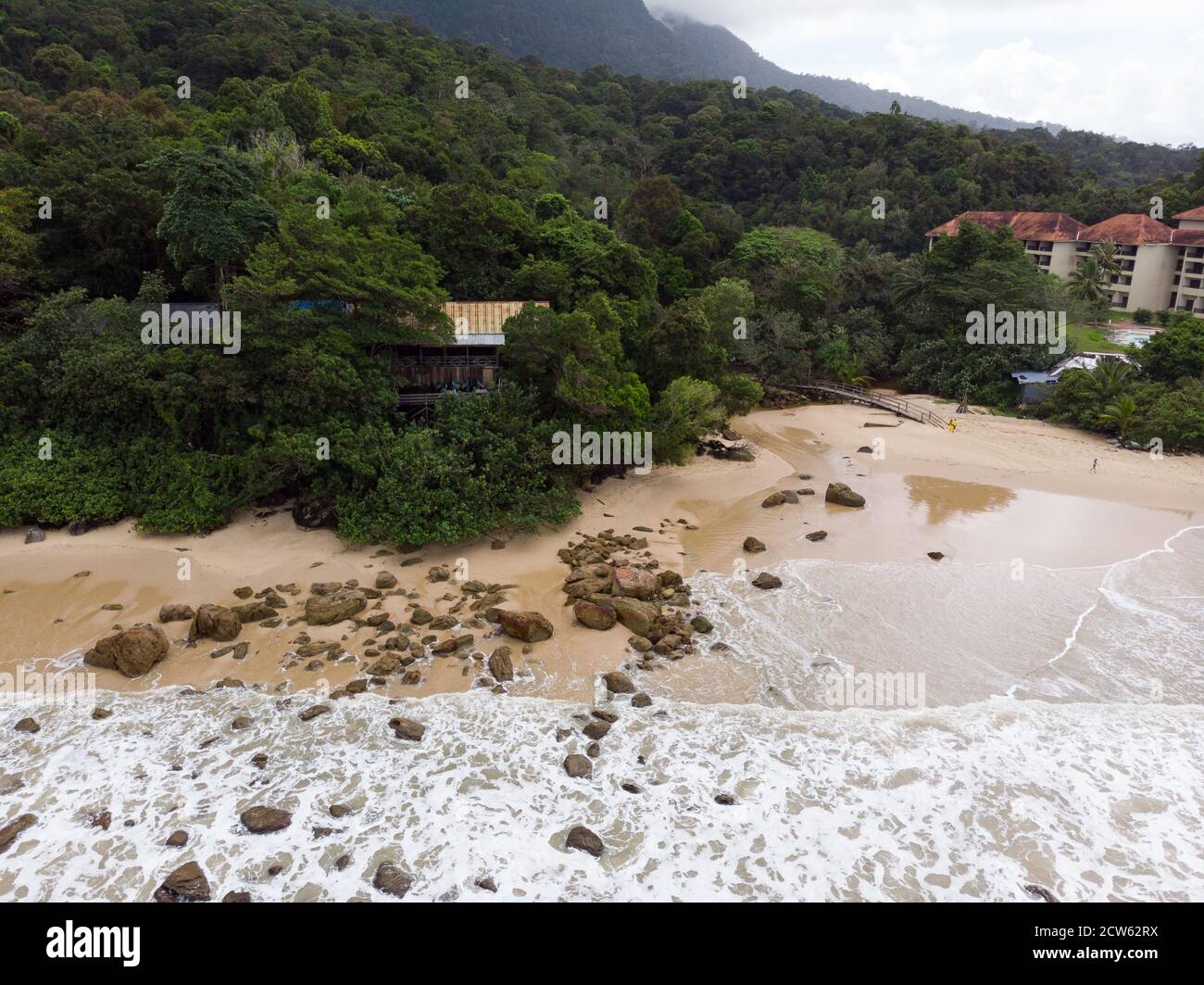 Scenic aerial view of Damai Beach, Santubong, Kuching Stock Photo - Alamy