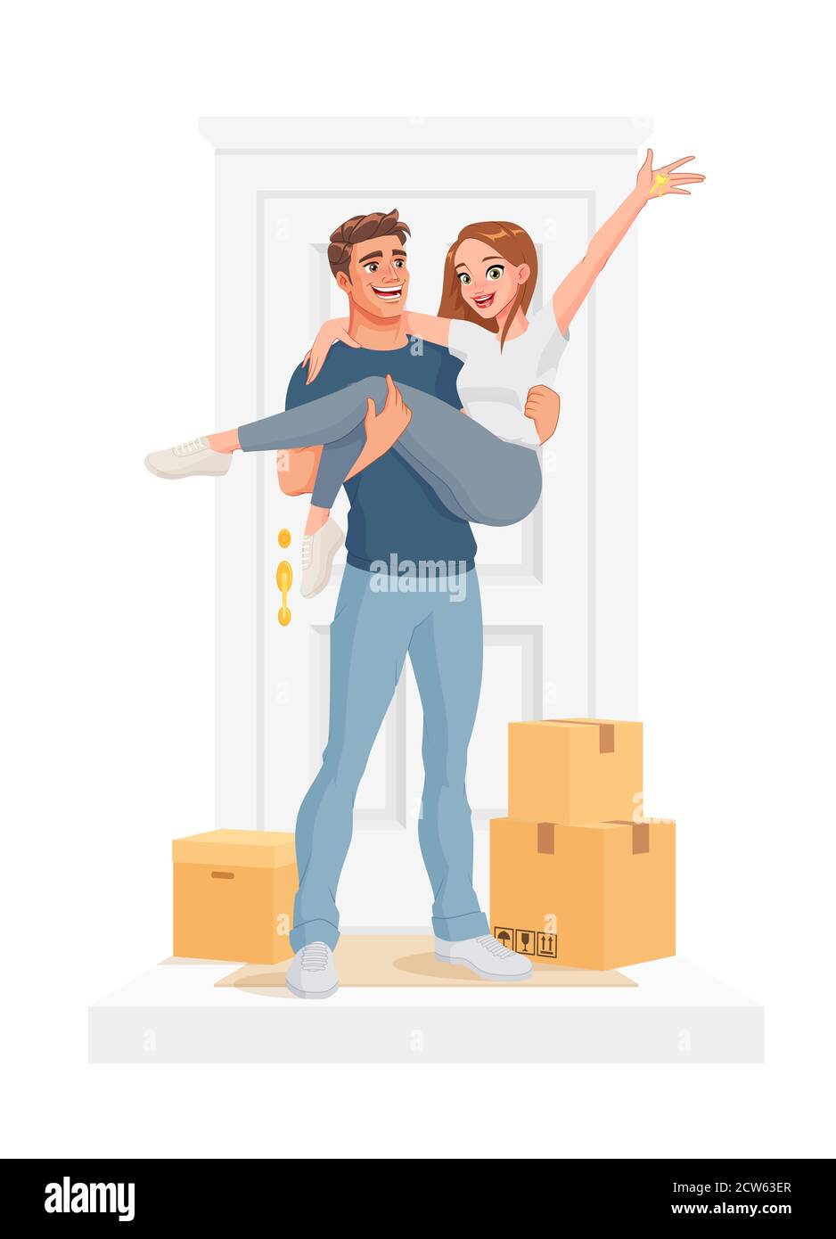 Man woman carrying hand Stock Vector Images - Alamy