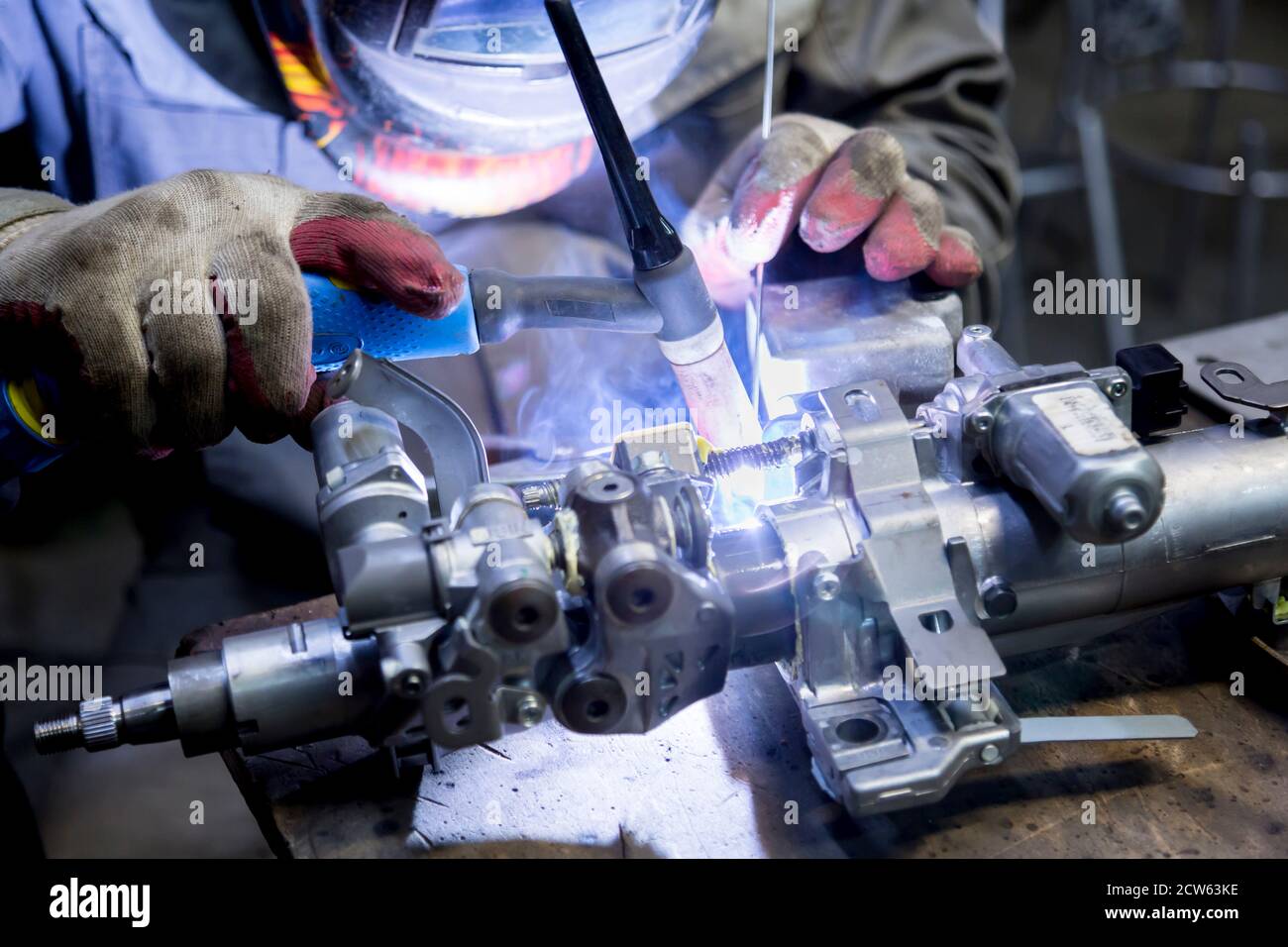 TIG welding of aluminum part for a passenger car Stock Photo - Alamy