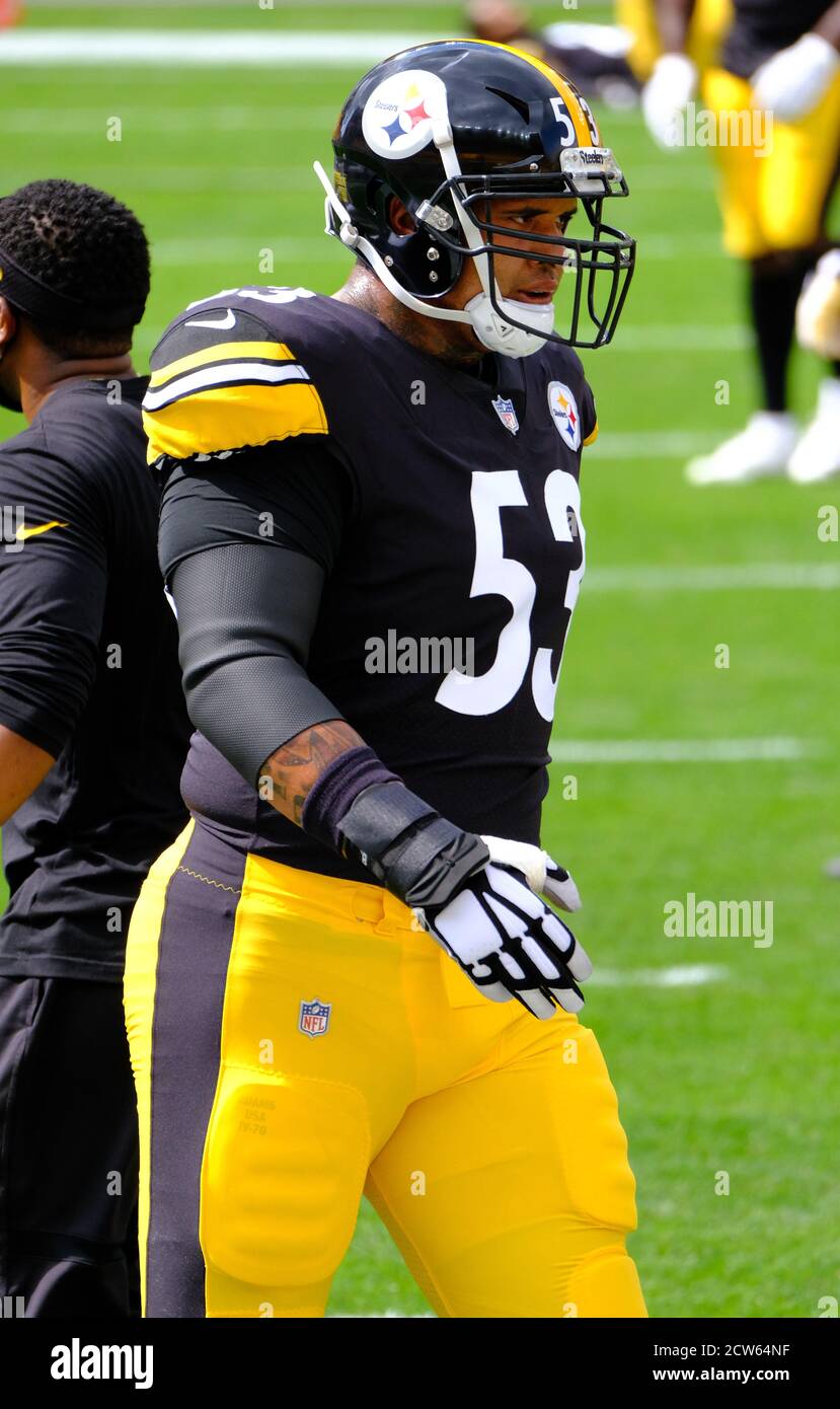Pittsburgh, PA, USA. 27th Sep, 2020. Maurkice Pouncey #53 during the ...