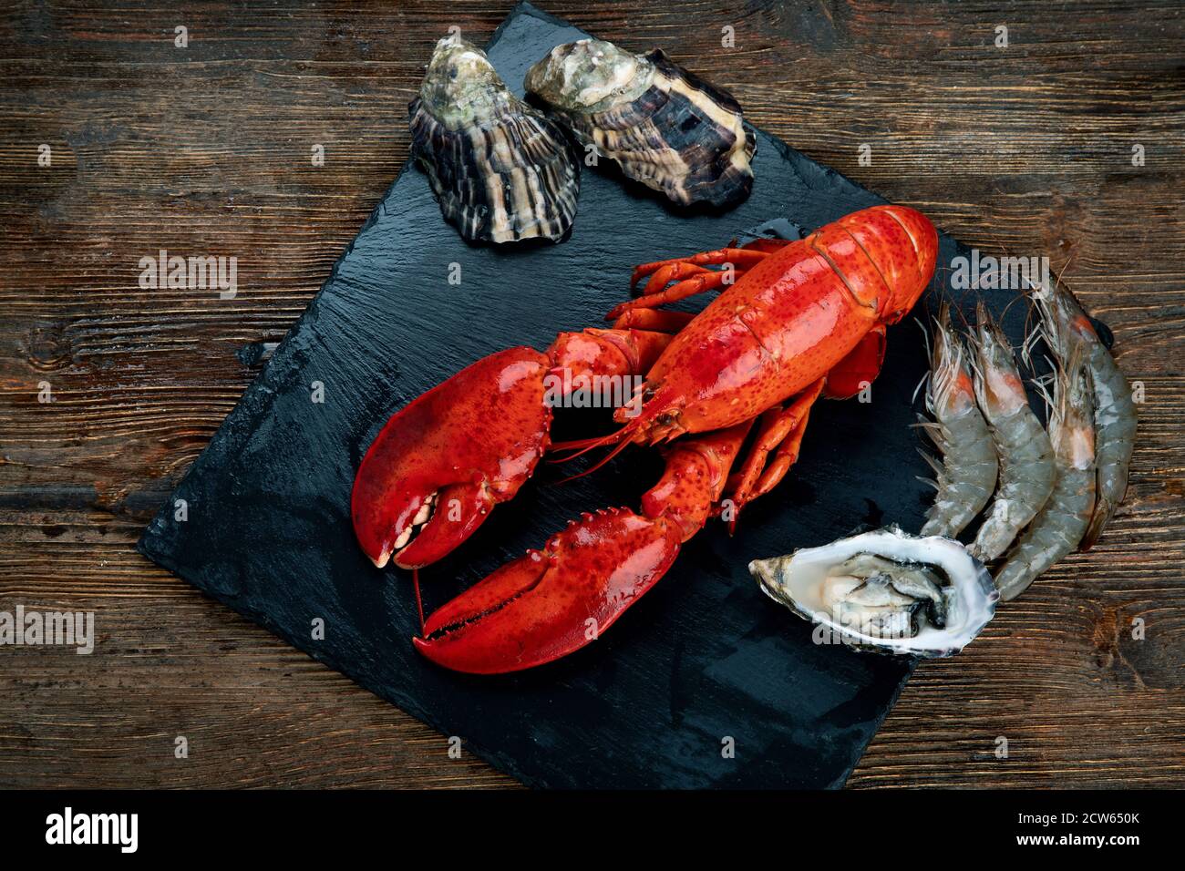 Freshly boiled lobster. Top view, copyspace Stock Photo - Alamy