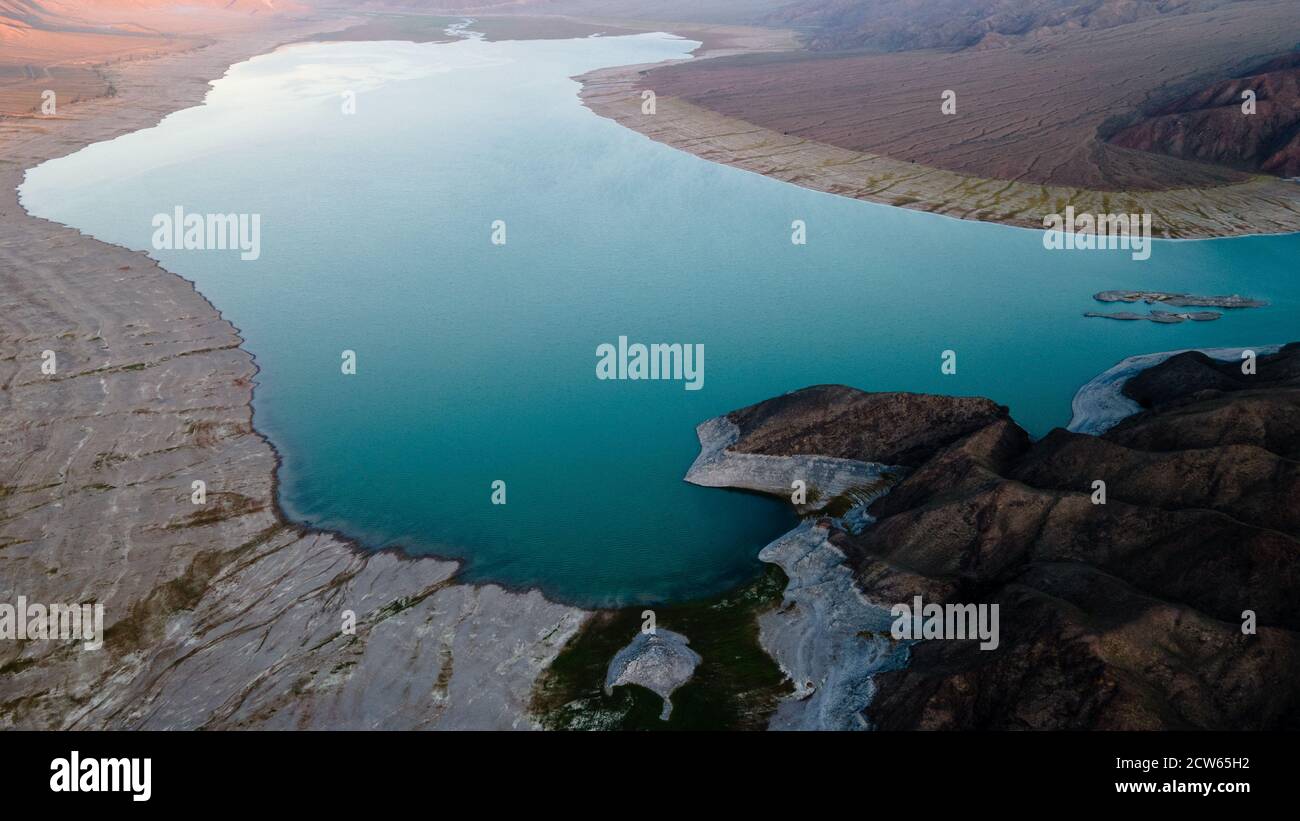 Drone photography from the South Shore of Kyrgyzstan's Issyk Kol Lake ...