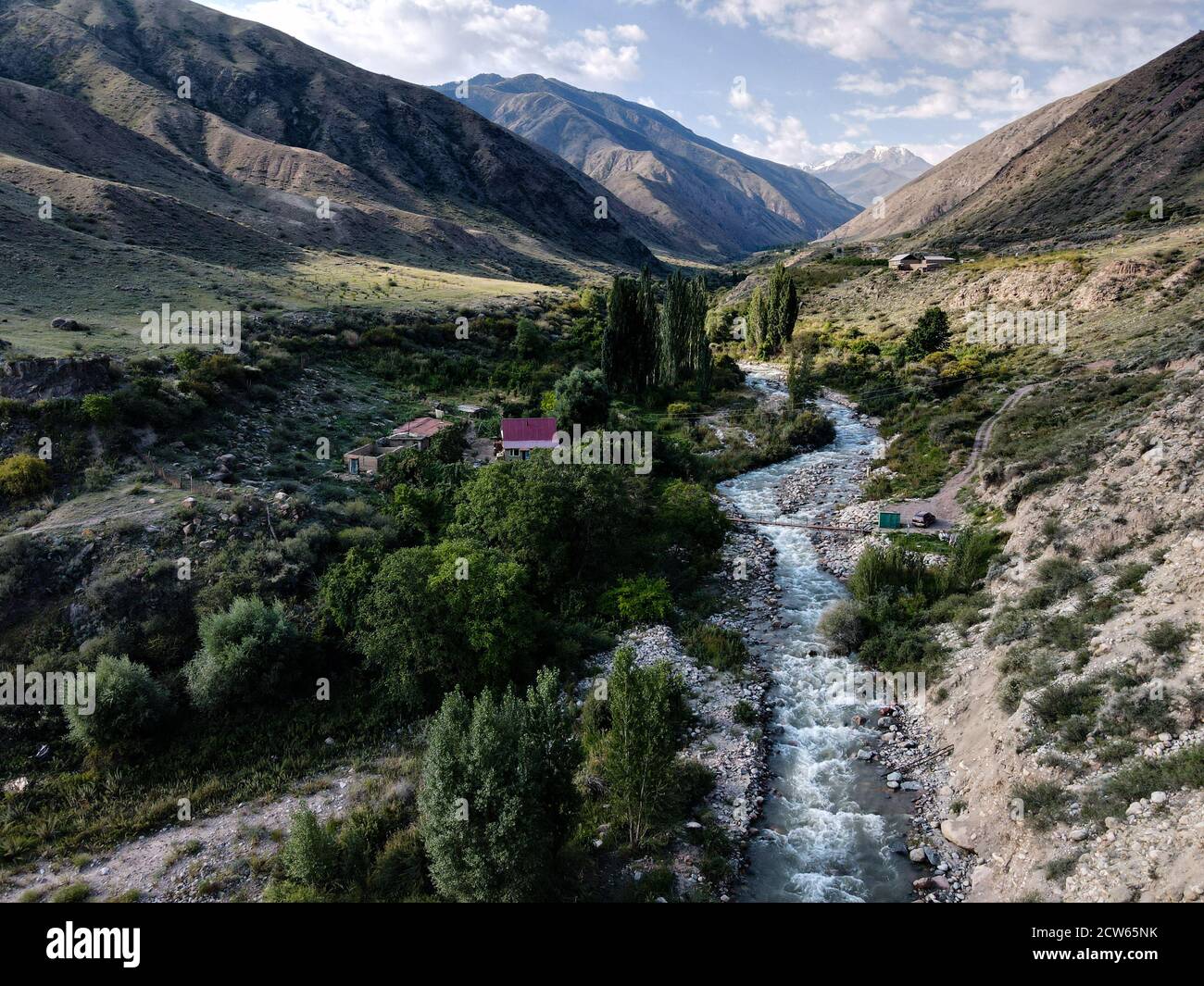 Drone photography from the South Shore of Kyrgyzstan's Issyk Kol Lake ...