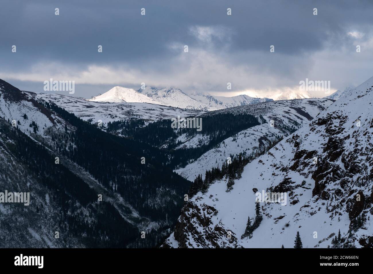 View of the Elk Mountain Range in the Rocky Mountains from the ...