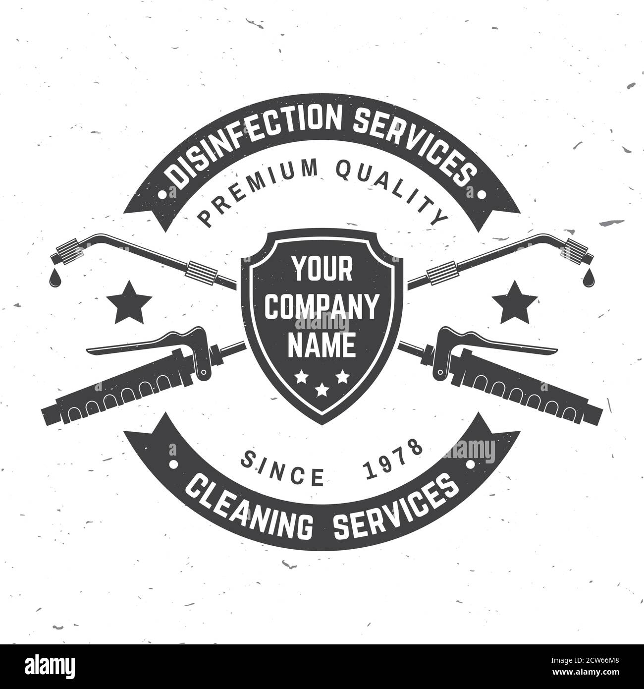 Disinfection and cleaning services badge, logo, emblem. Vector ...