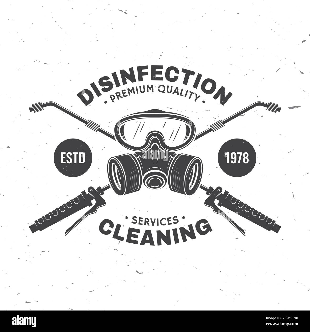 Disinfection and cleaning services badge, logo, emblem. Vector ...