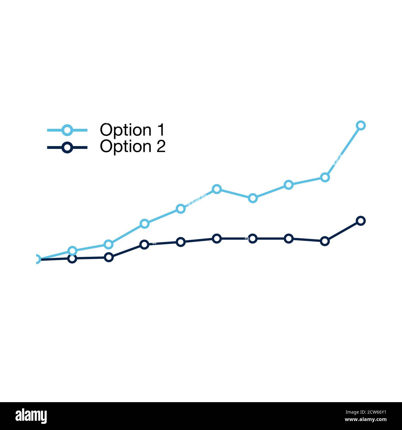 two different graphs for stocks or statistics. Stock vector ...