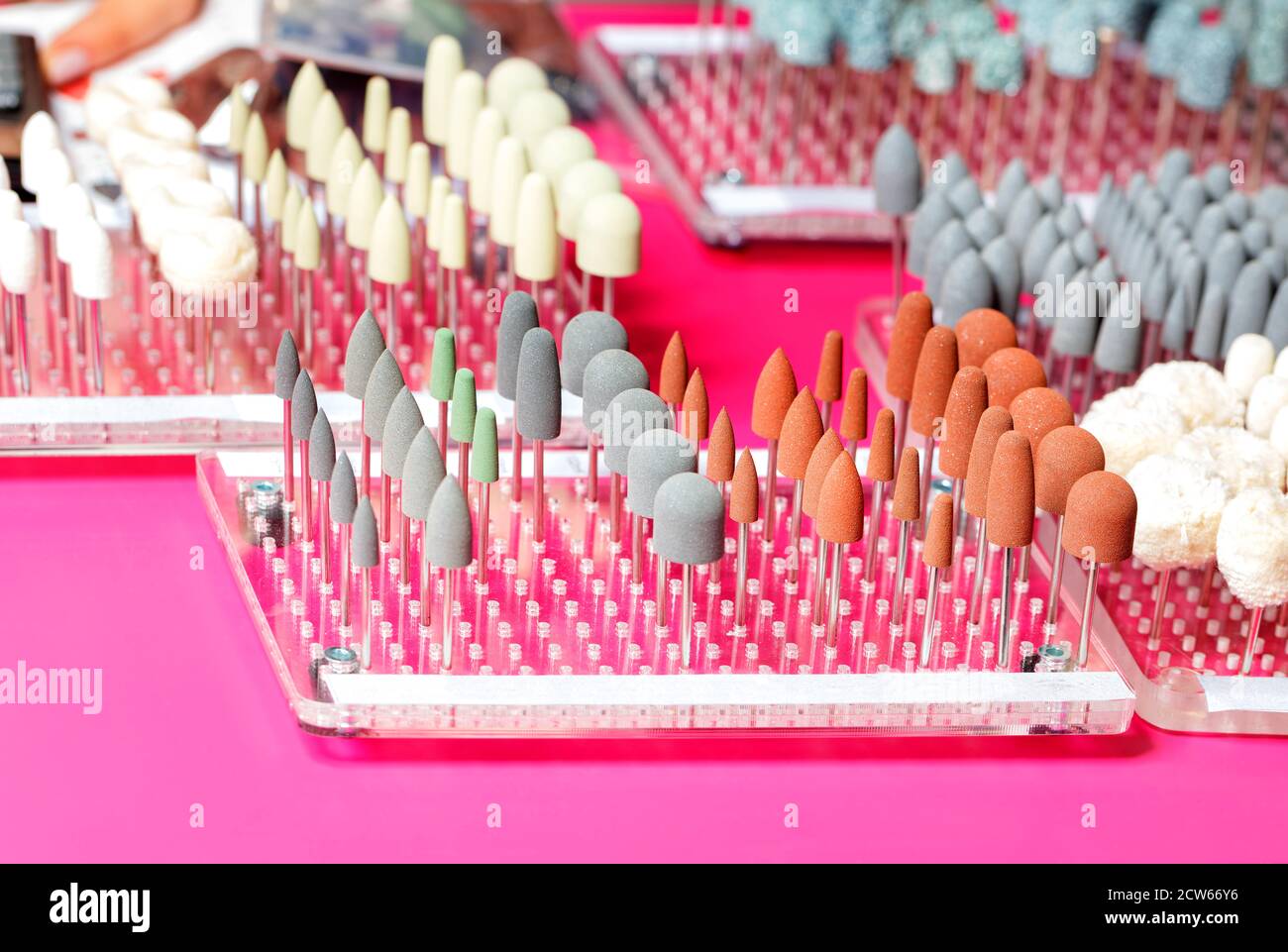 Grinding stones of various shapes and sizes for manicure care Stock ...