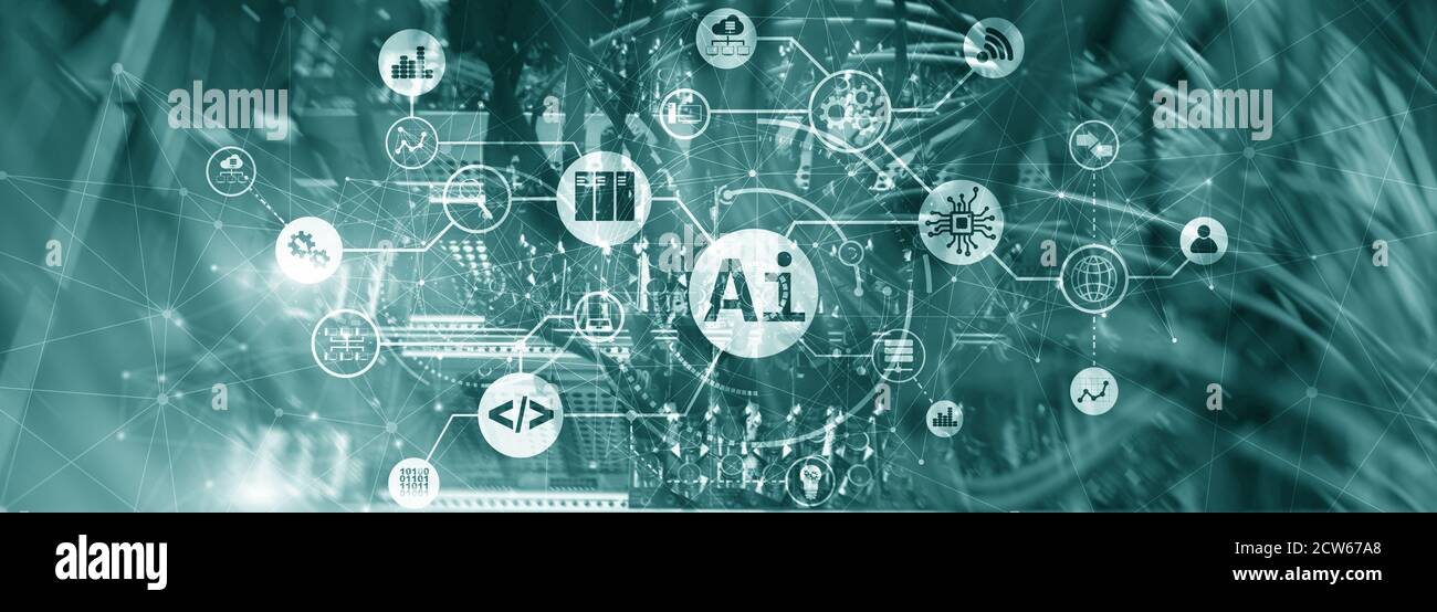 Artificial Intelligence Panoramic Background. For your business project ...