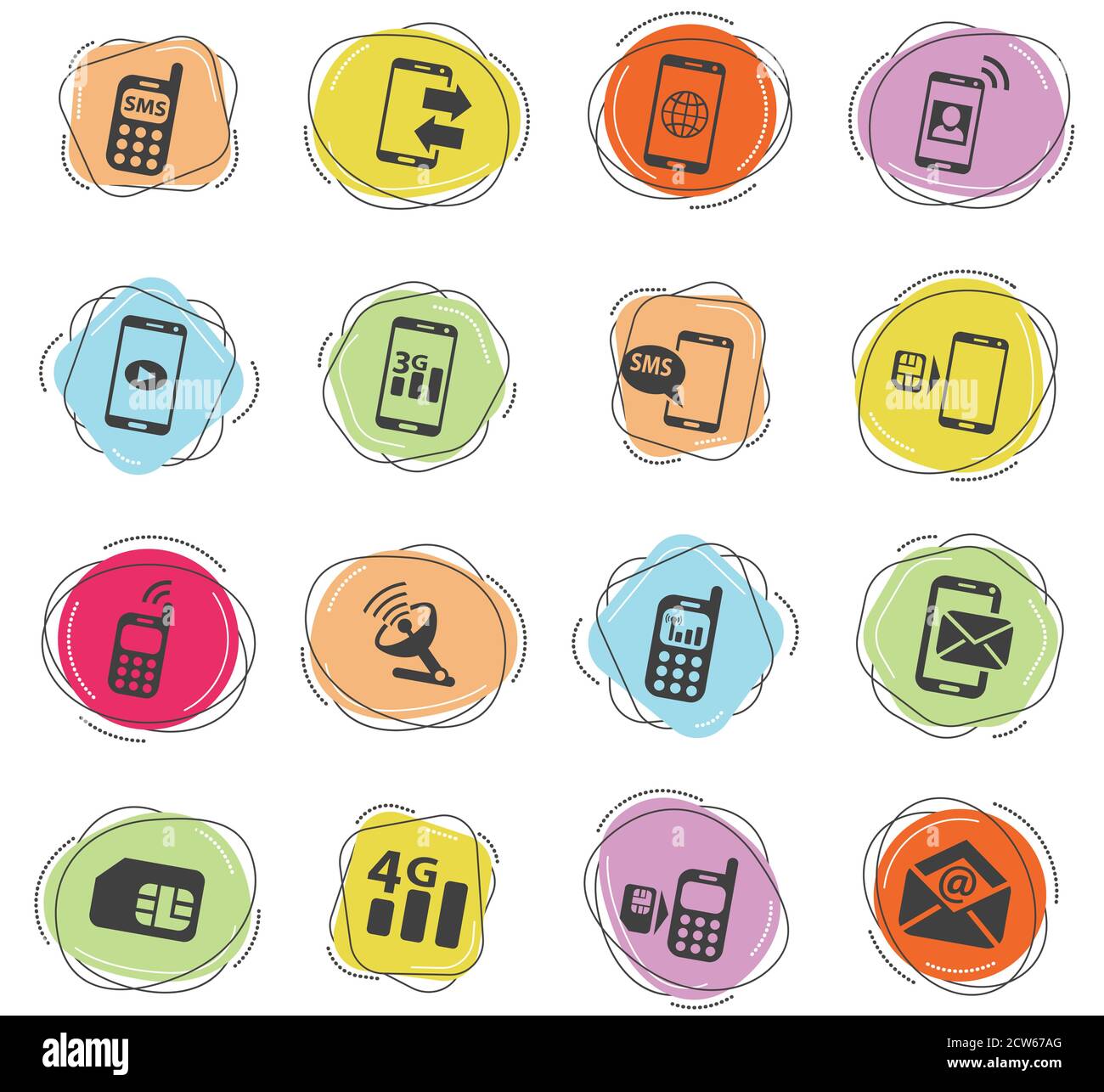 mobile connection icon set Stock Vector Image & Art - Alamy