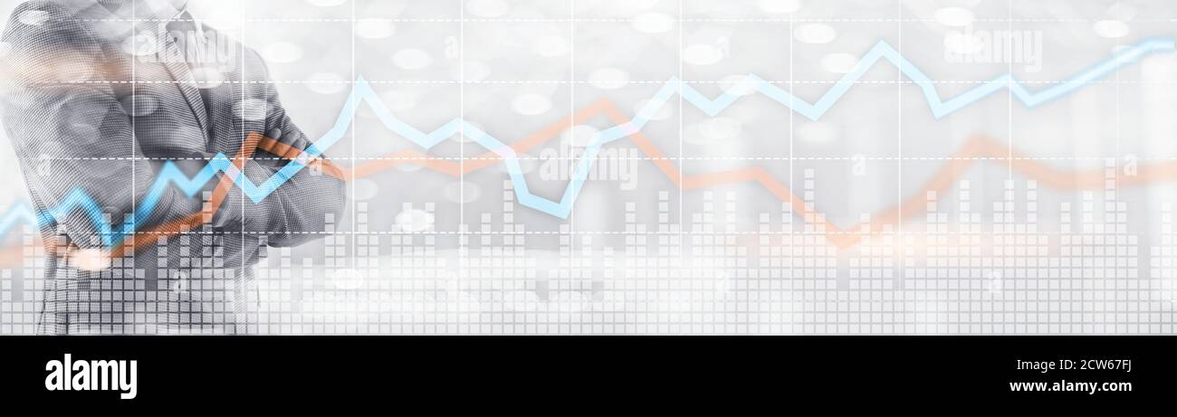 Red and blue growth chart. Concept of stock and exchange Stock Photo ...