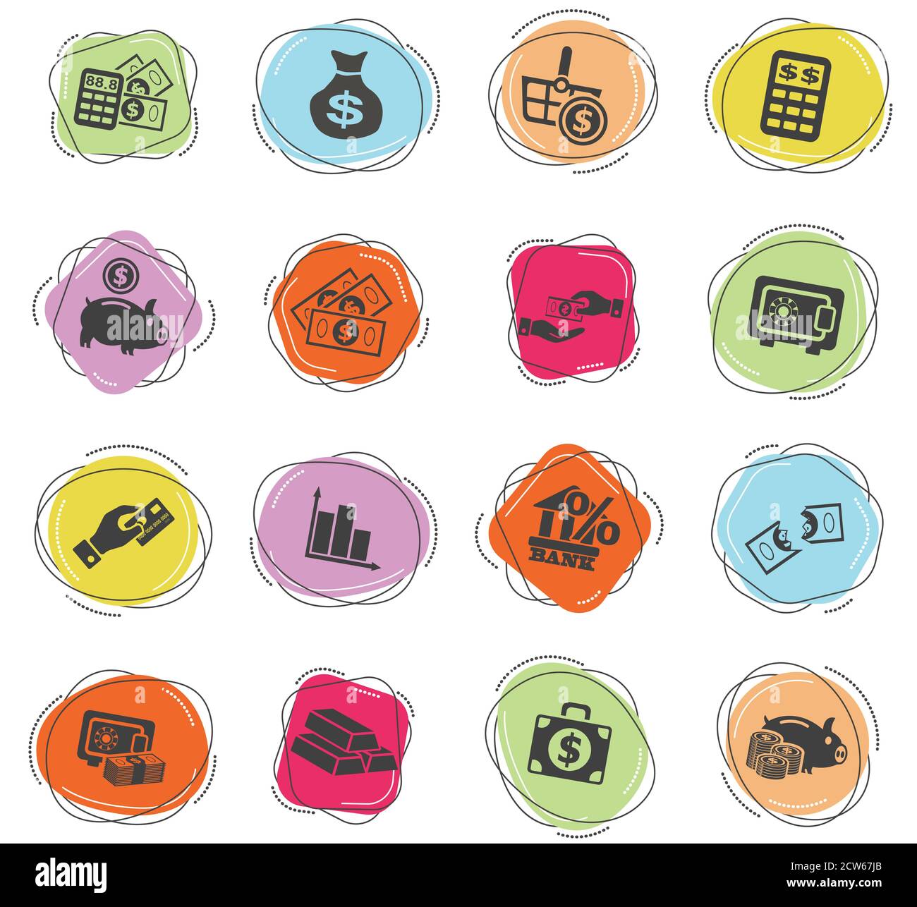 hand and money icon set Stock Vector Image & Art - Alamy