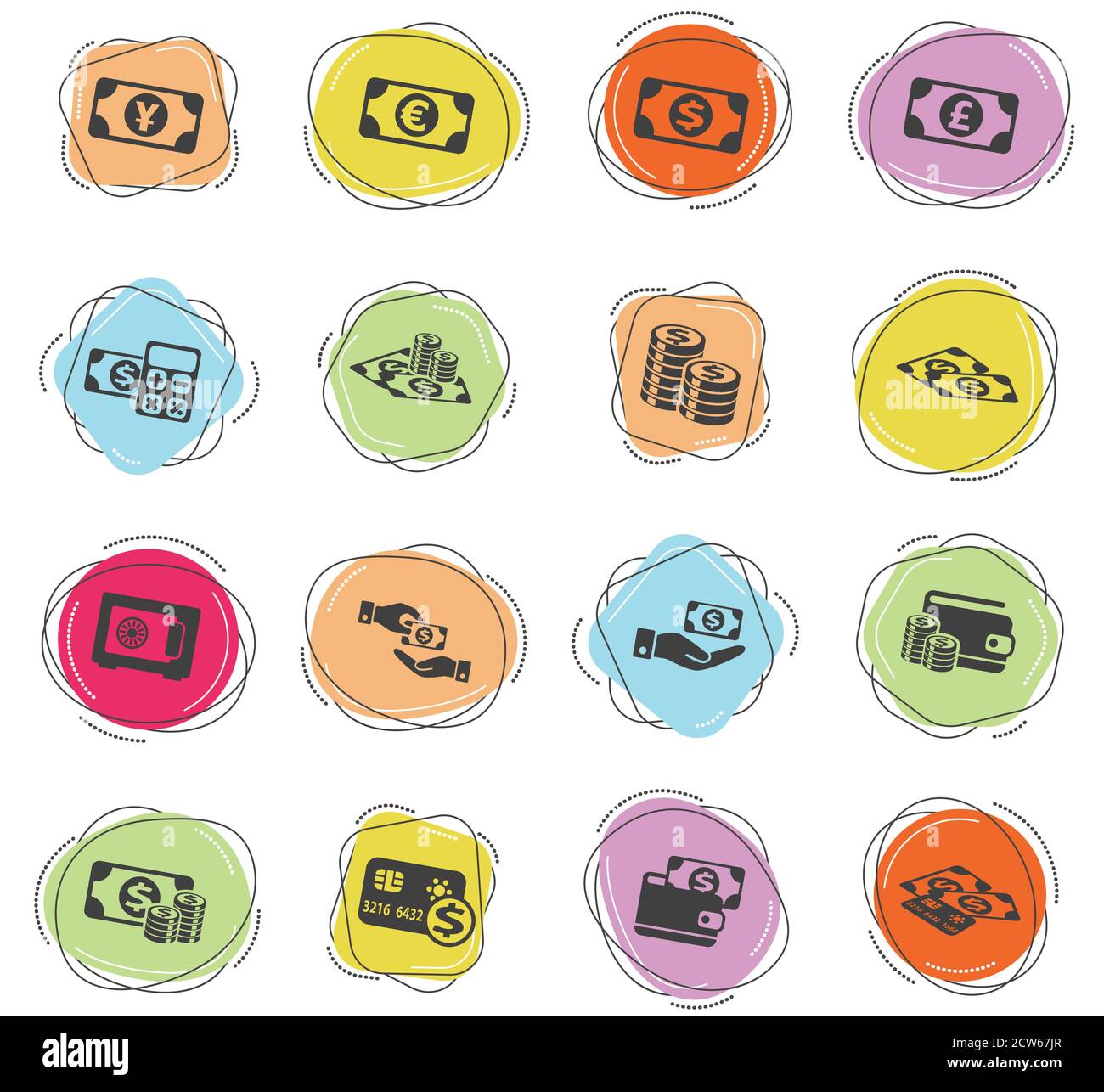 money symbols icon set Stock Vector Image & Art - Alamy