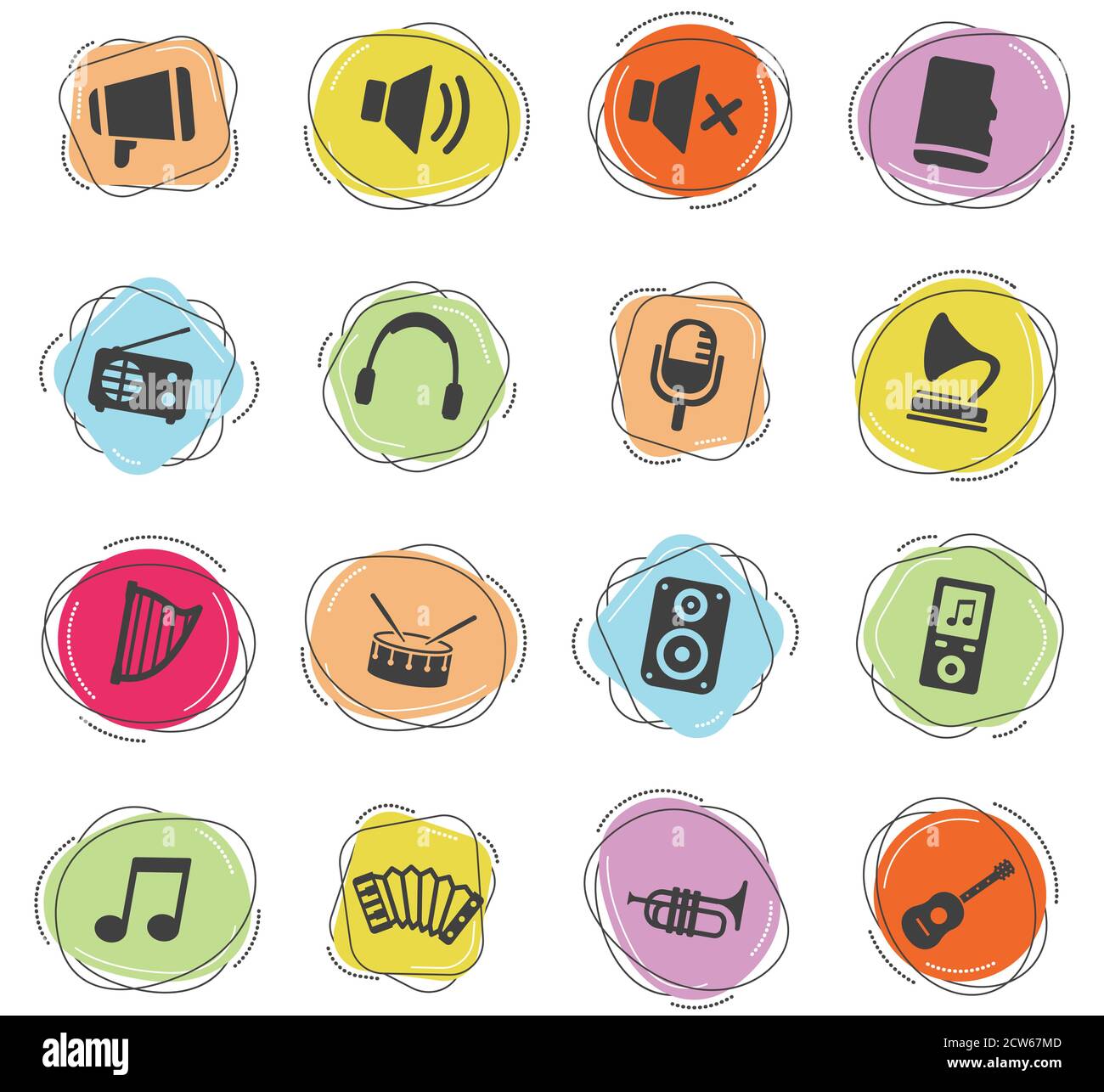 Music simply icons Stock Vector Image & Art - Alamy
