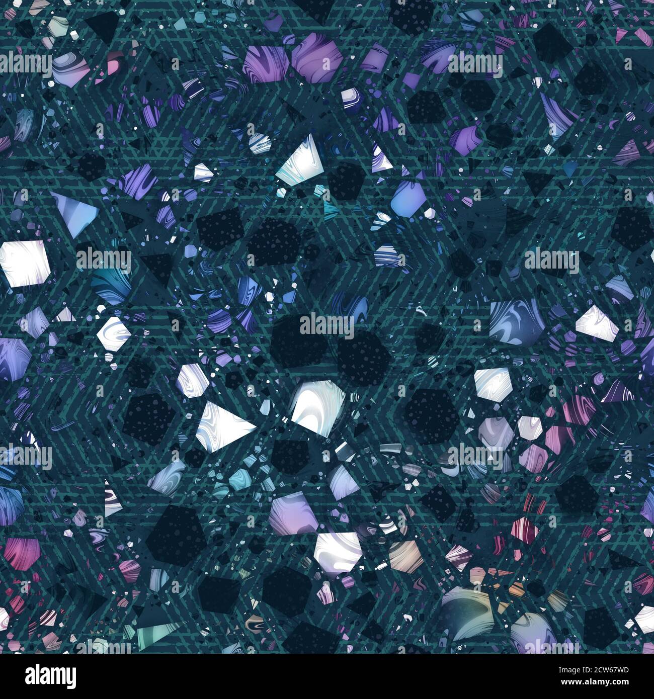 Lux navy and white iridescent geo seamless pattern Stock Photo - Alamy