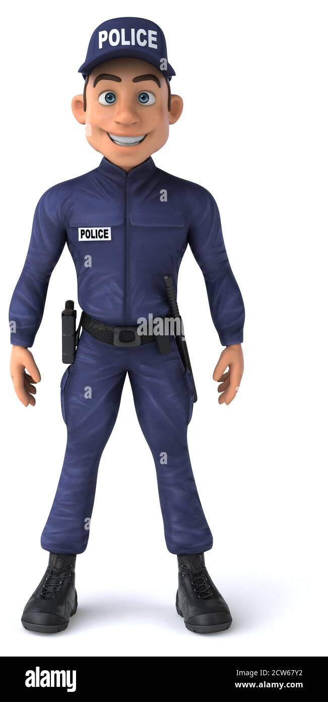 Fun 3D illustration of a cartoon Police Officer Stock Photo - Alamy