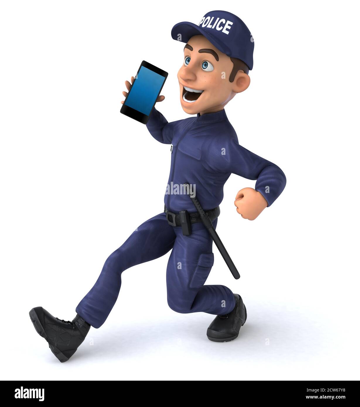 Fun 3D illustration of a cartoon Police Officer Stock Photo - Alamy