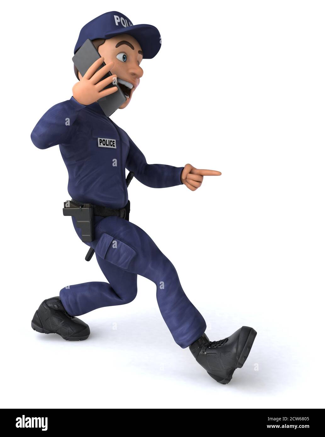 Fun 3D illustration of a cartoon Police Officer Stock Photo - Alamy