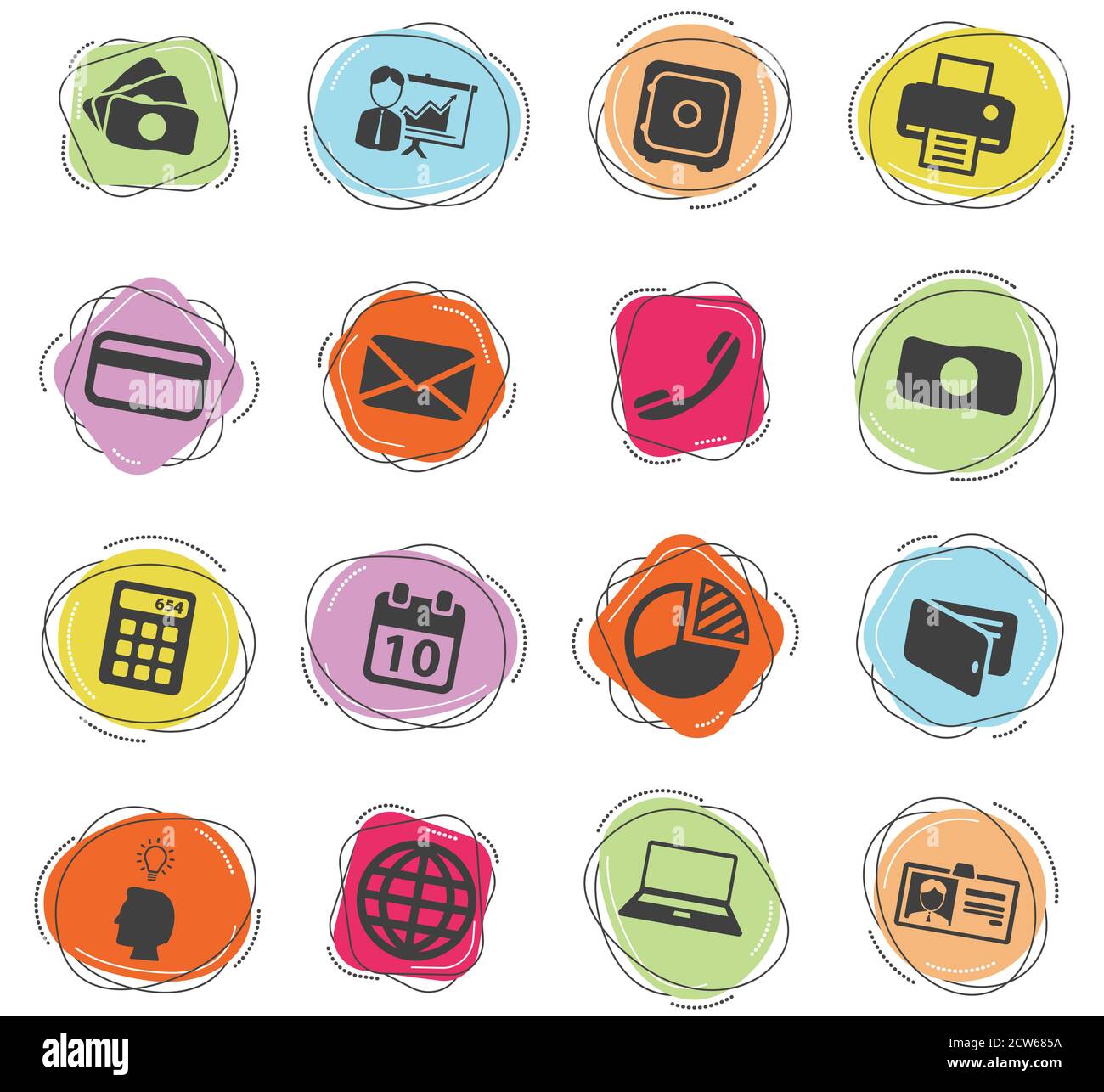 Office simply icons Stock Vector Image & Art - Alamy