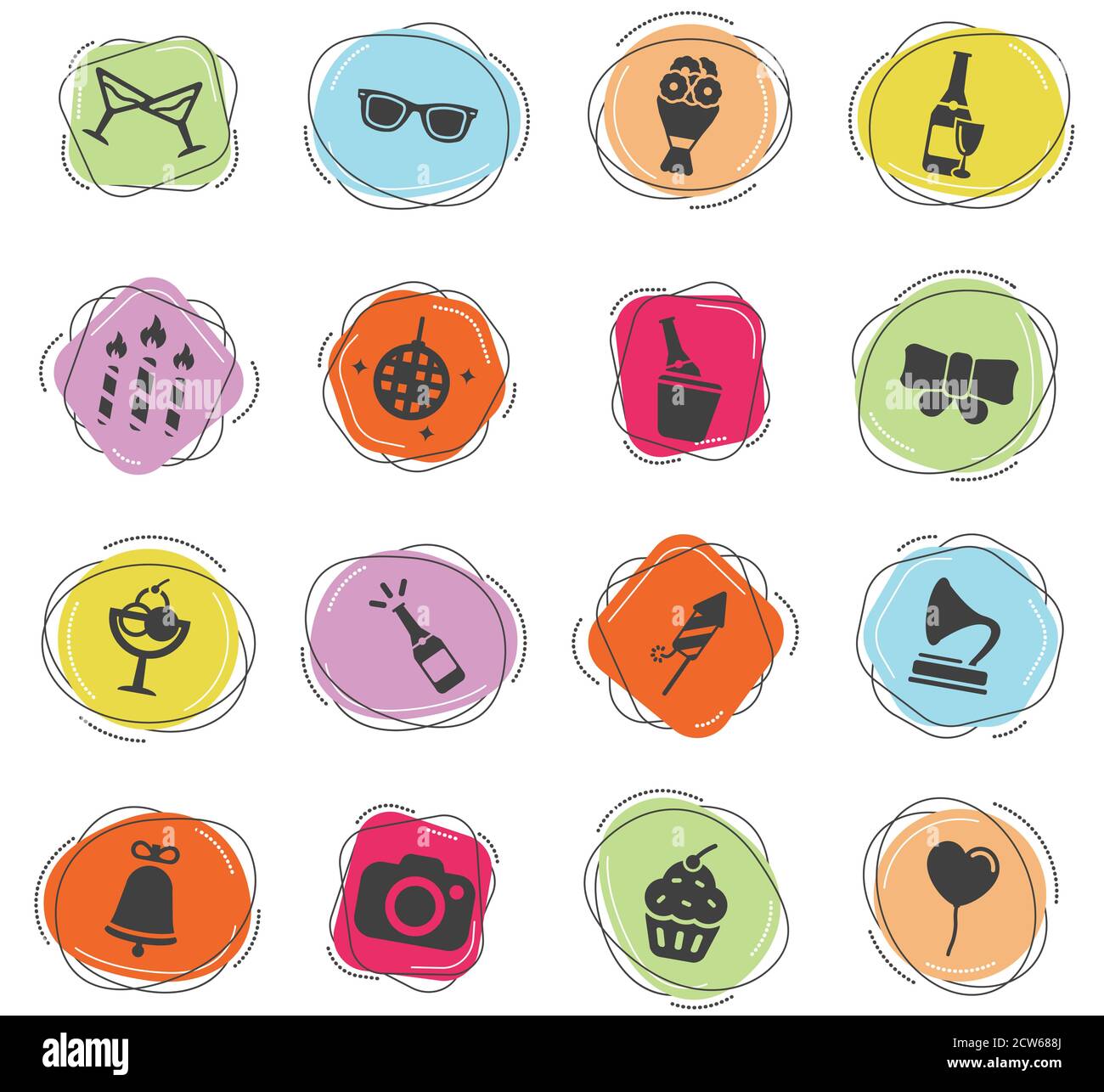 Party simply icons Stock Vector Image & Art - Alamy