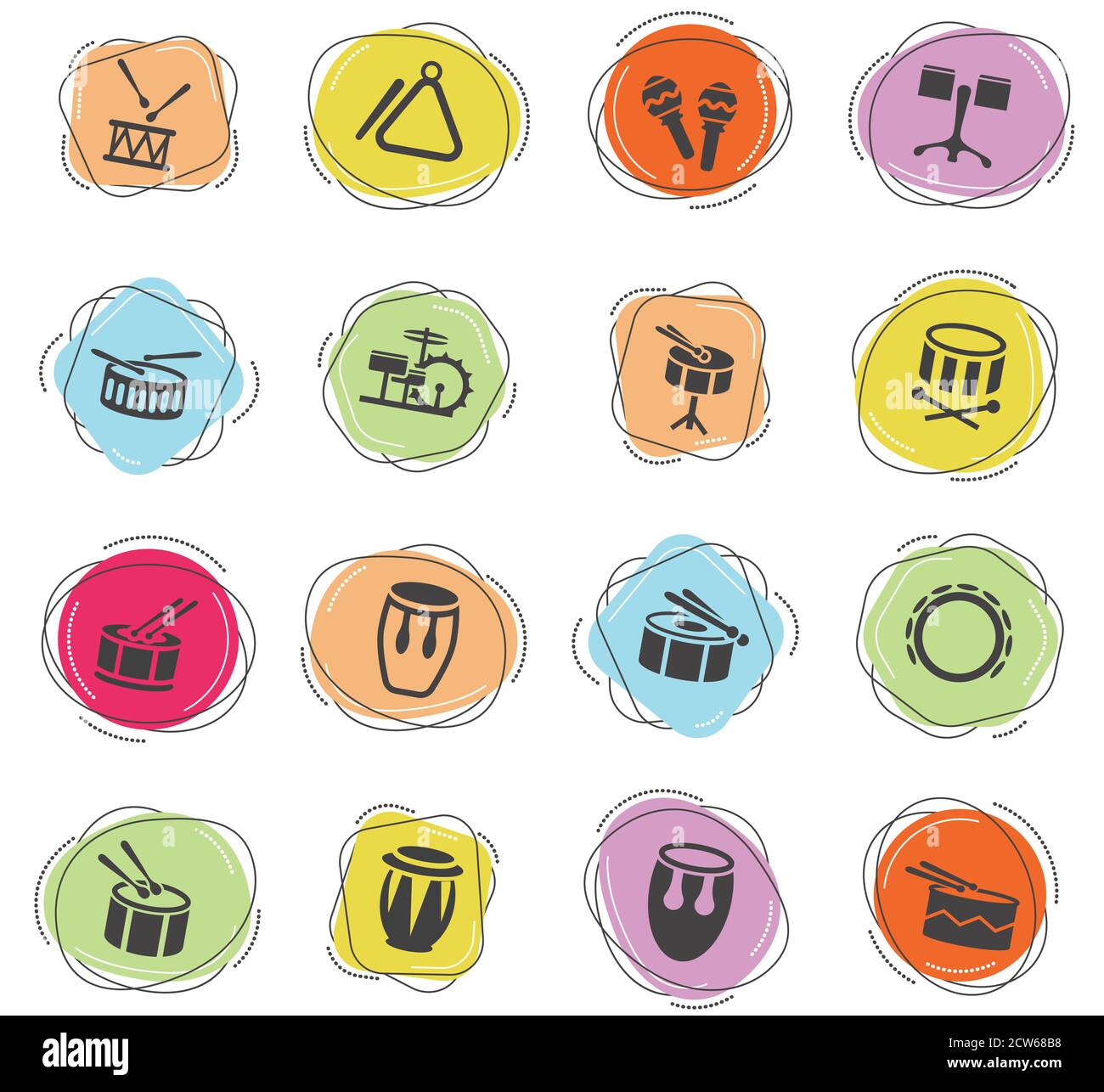 rhythm instruments icon set Stock Vector Image & Art - Alamy