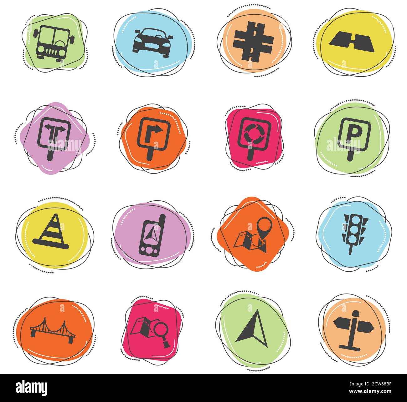 road icon set Stock Vector Image & Art - Alamy