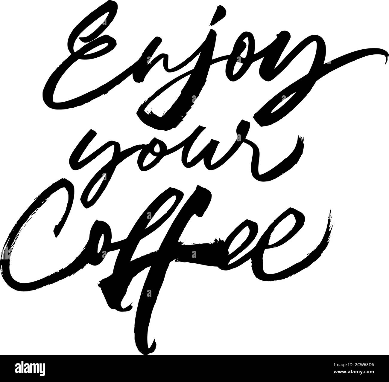 Enjoy your coffee ink brush vector lettering Stock Vector Image & Art ...