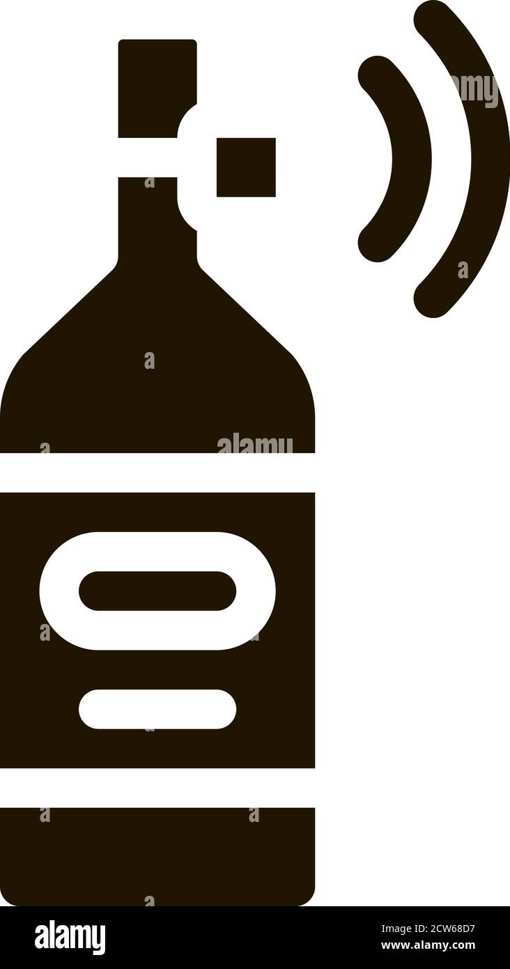 Beverage Bottle with Signal Sensor Icon Vector Glyph Illustration Stock ...