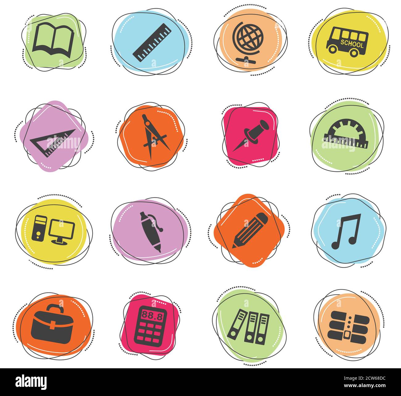 school icon set Stock Vector Image & Art - Alamy