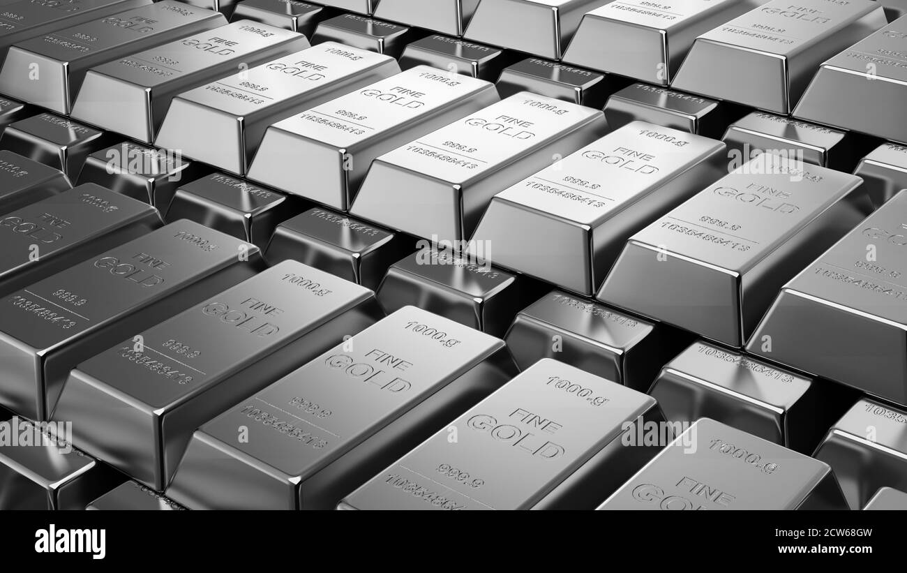 3d gold bar stack close Black and White Stock Photos & Images - Alamy