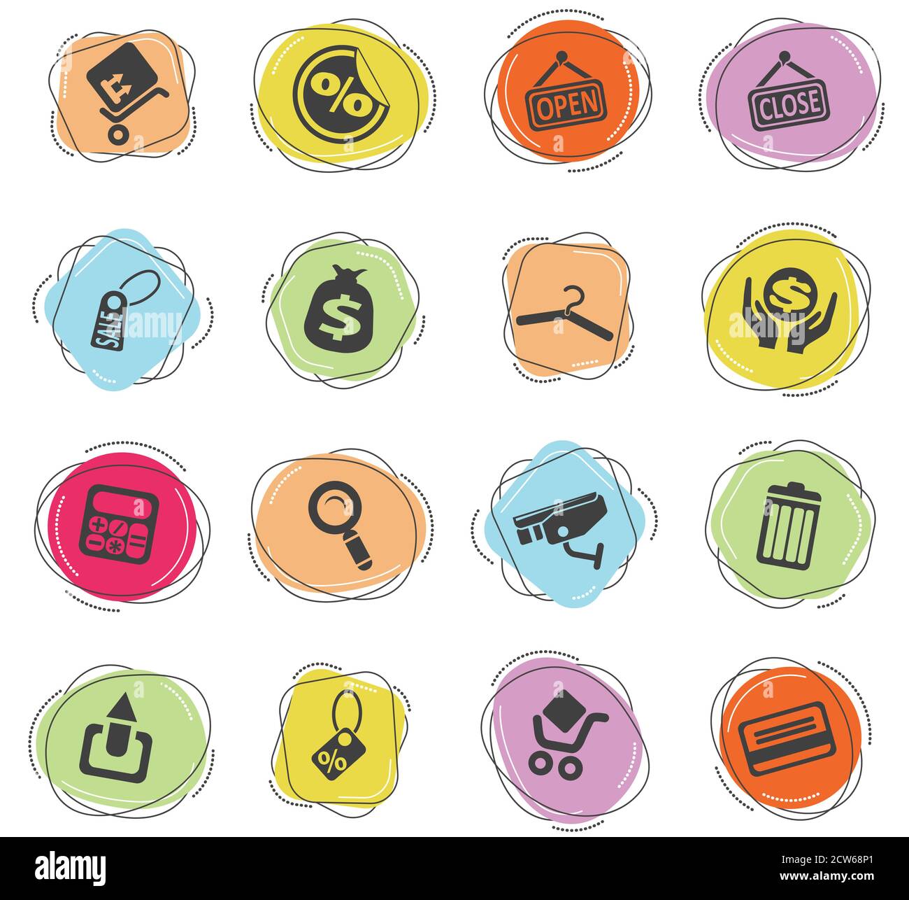 Shopping icon set Stock Vector Image & Art - Alamy