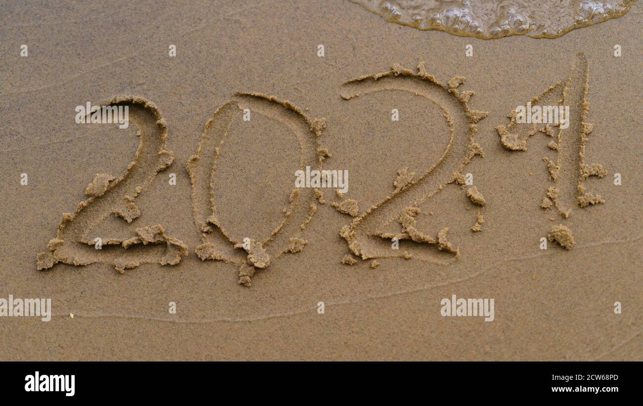 Happy new year 2021 sea hi-res stock photography and images - Alamy