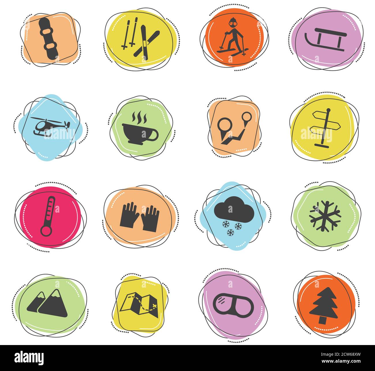 skiing icon set Stock Vector Image & Art - Alamy