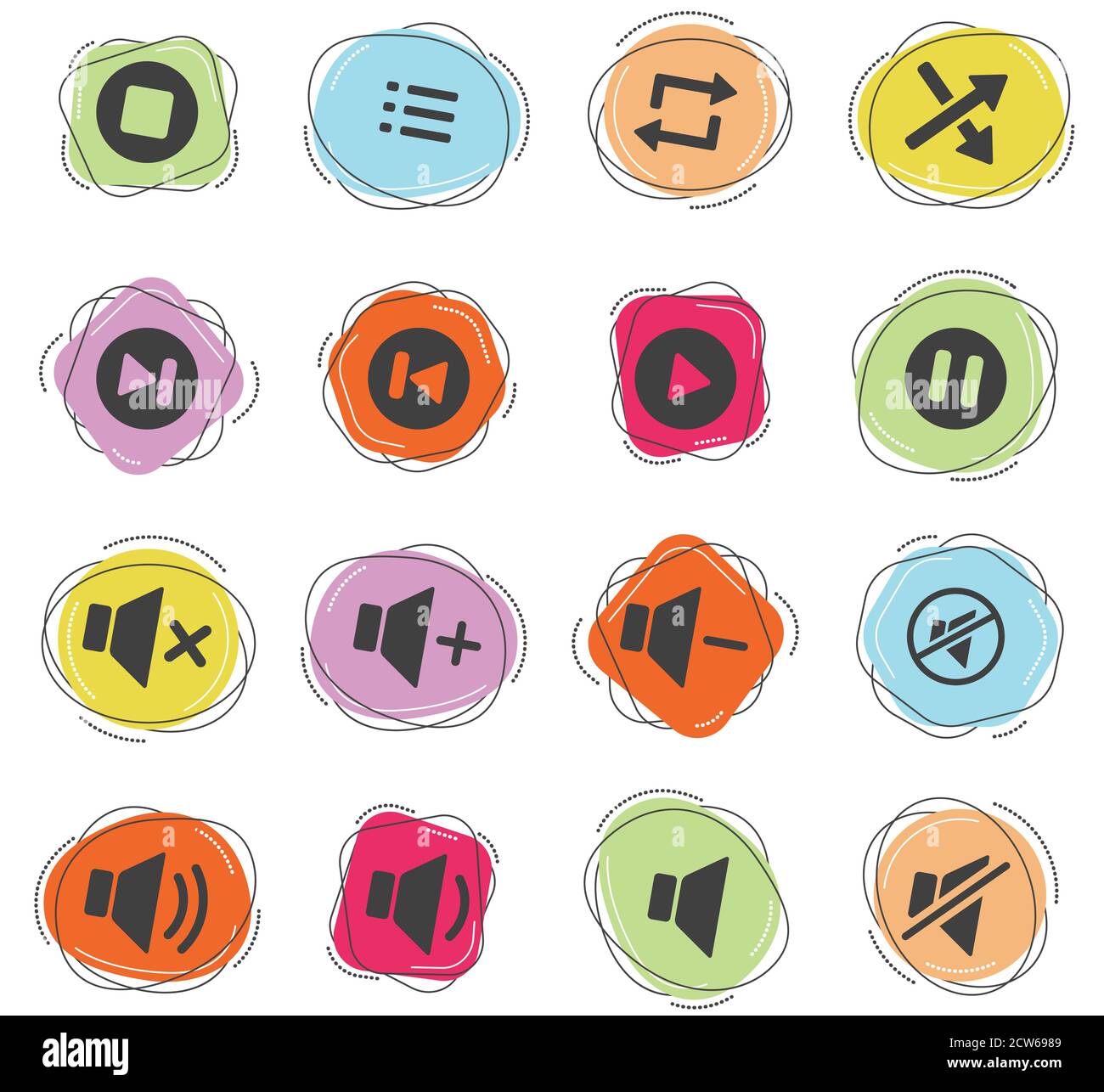 Media player icons Stock Vector Image & Art - Alamy