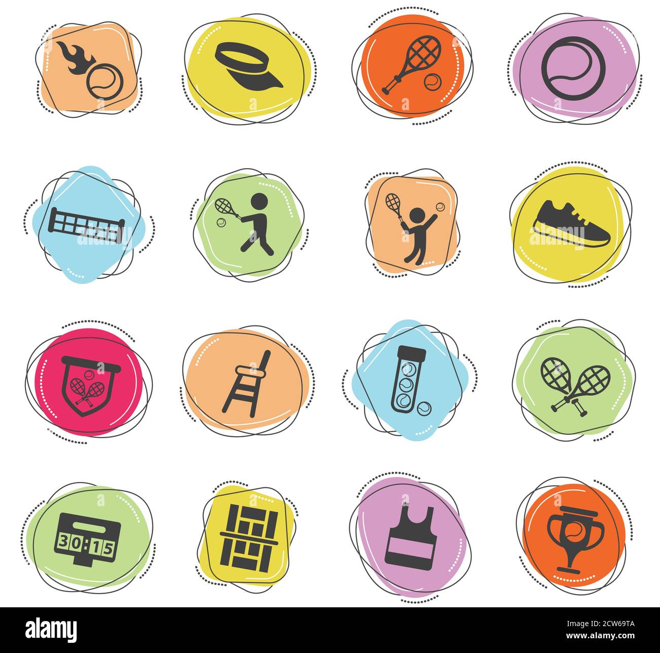 Set rackets tennis balls Cut Out Stock Images & Pictures - Alamy