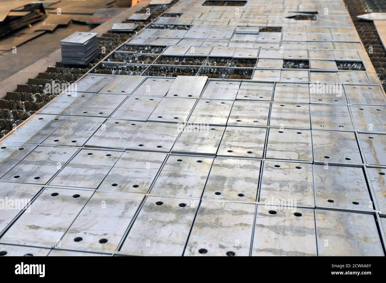 Plasma cutting at the factory. Cut out details Stock Photo - Alamy
