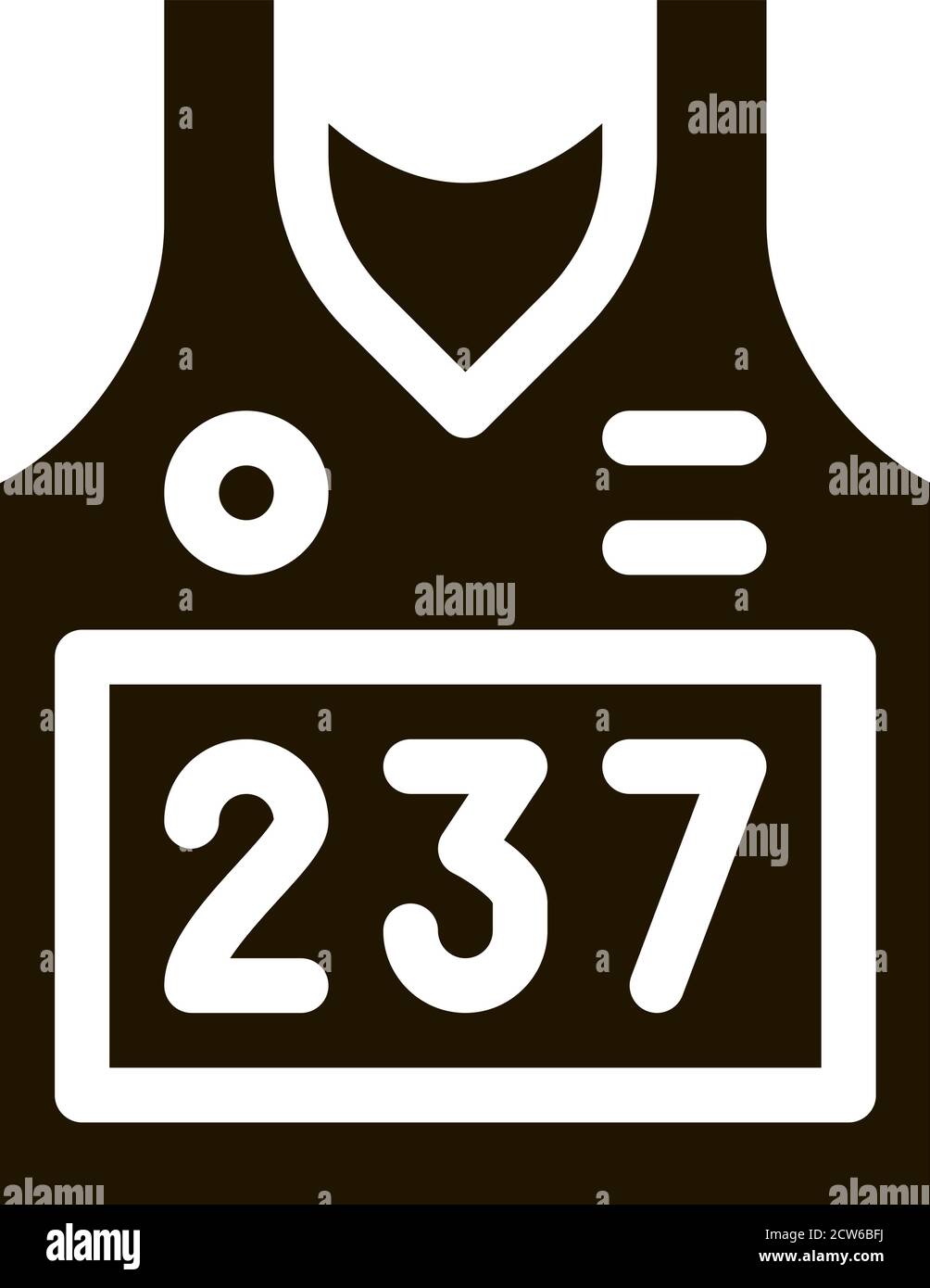 Vest with Personal Athlete Number Icon Vector Glyph Illustration Stock ...