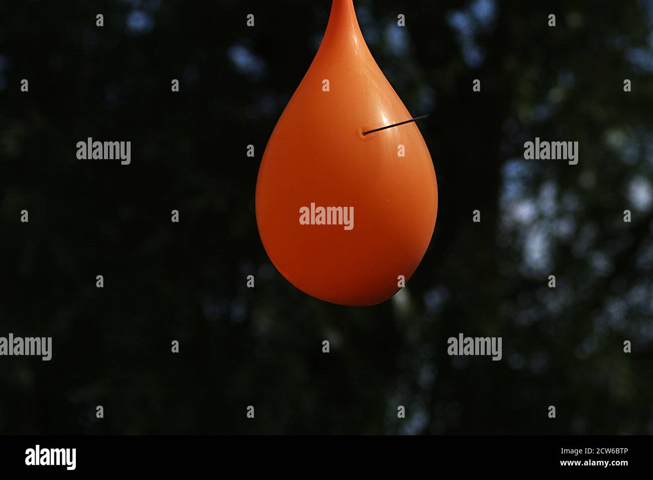 Shot Breaking Water Filled Orange Balloon Stock Photo - Alamy