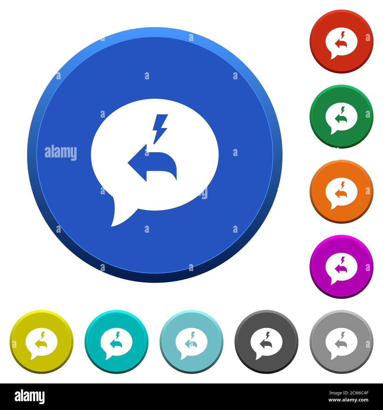 Quick reply message round color beveled buttons with smooth surfaces ...